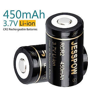 CR2 Rechargeable Batteries and Charger, 450mAh 3.7V CR2 Battery, 8 Pack RCR2 Rechargeable Batteries for Golf rangefinder, Telescope, Electric Toys, Smoke Alarm and More(Not for Arlo Camera,C Battery)