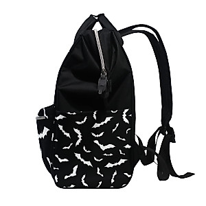 ODAWA Seammles Pattern Bats Diaper Bag Backpack Large Capacity, Multifunction Nappy Changing Bags Washable Travel Mommy Bag