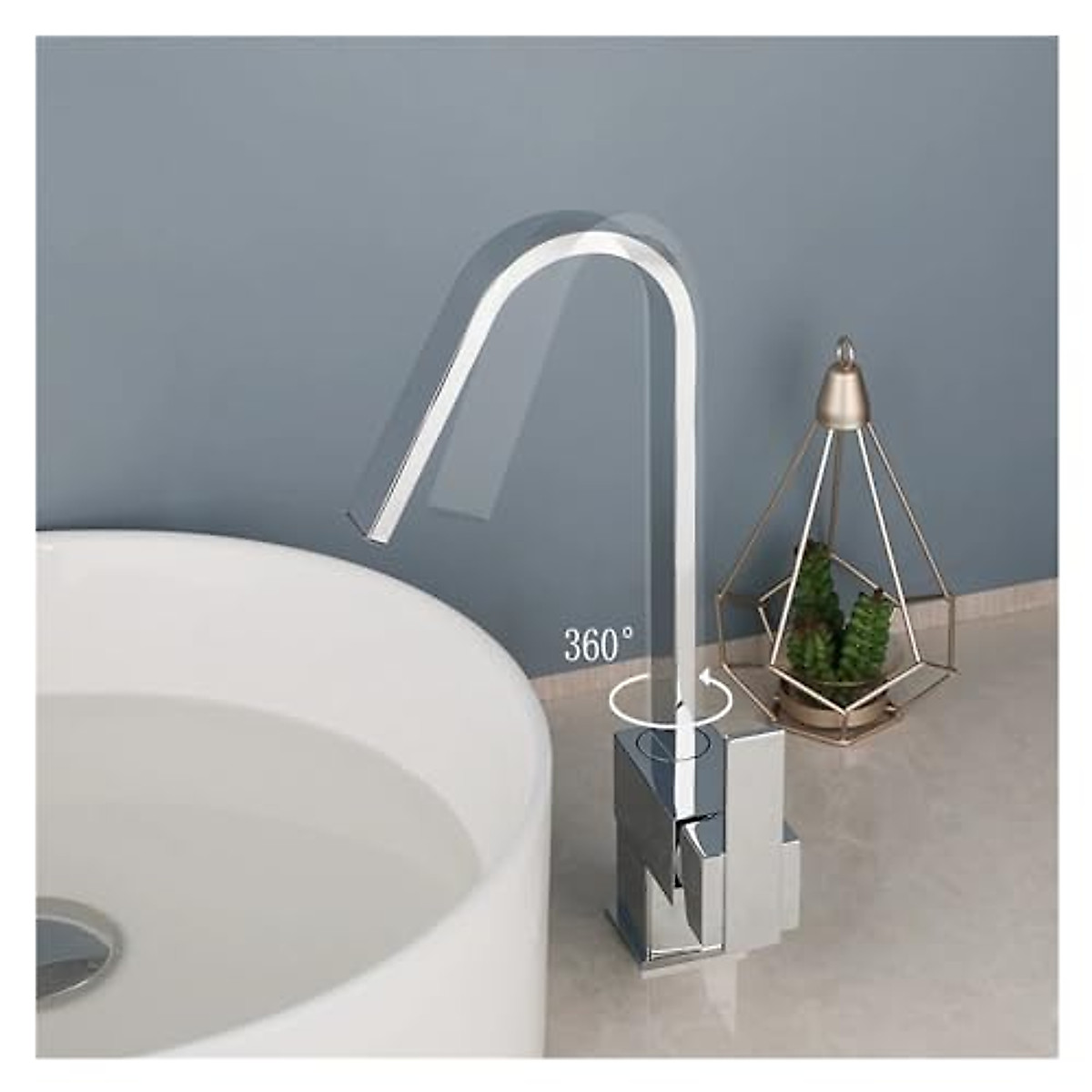 YAYAZUJI Bathroom Basin Faucet 360 Swivel Waterfall Spout Brass Bathtub Faucet Kitchen Mixer Faucet,Basin Faucet, Chrome, ZS-998