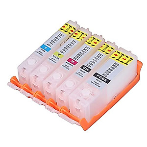 Walfront 5Pcs Ink Cartridge for PIXMA Ink Cartridge Printer Ink Cartridge IP7250 MG6350 MG5450 MX925 MX725 MG6450 MG5550 IX6850 Printers