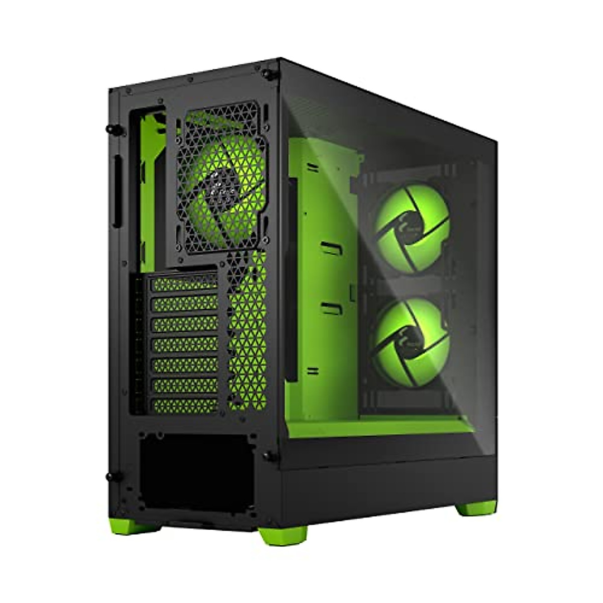 Fractal Design Pop Air RGB Green Core - Tempered Glass Clear Tint - Honeycomb Mesh Front – TG Side Panel - Three 120 mm Aspect 12 RGB Fans Included – ATX High Airflow Mid Tower PC Gaming Case