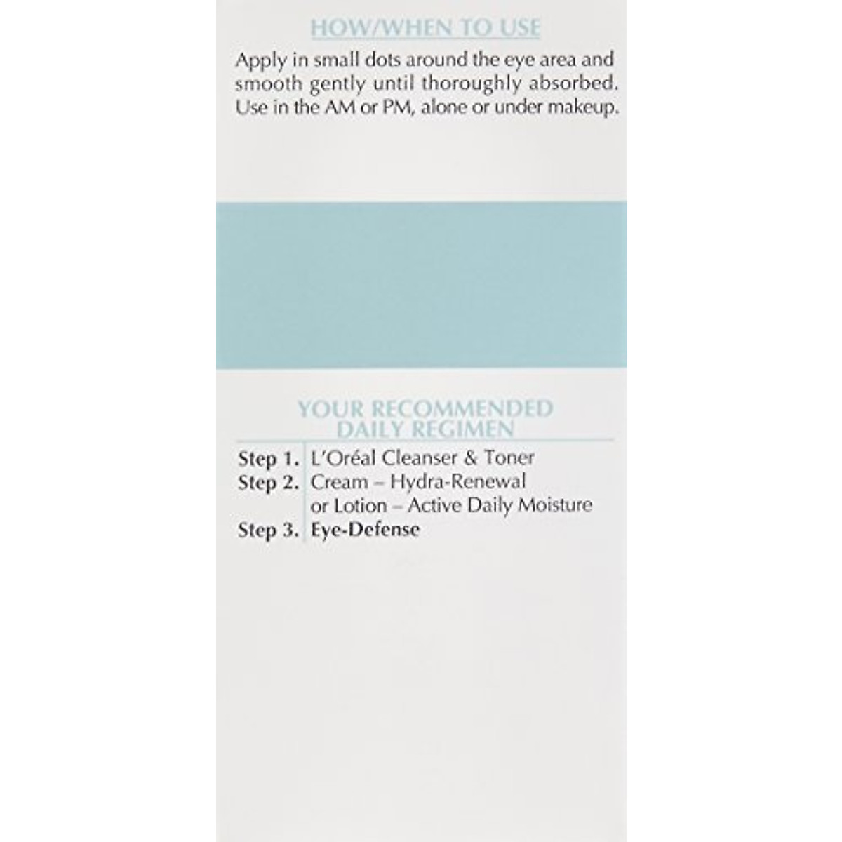 L'Oreal Paris Dermo-Expertise Eye Defense Eye Cream with Caffeine and Hyaluronic Acid 0.5 oz