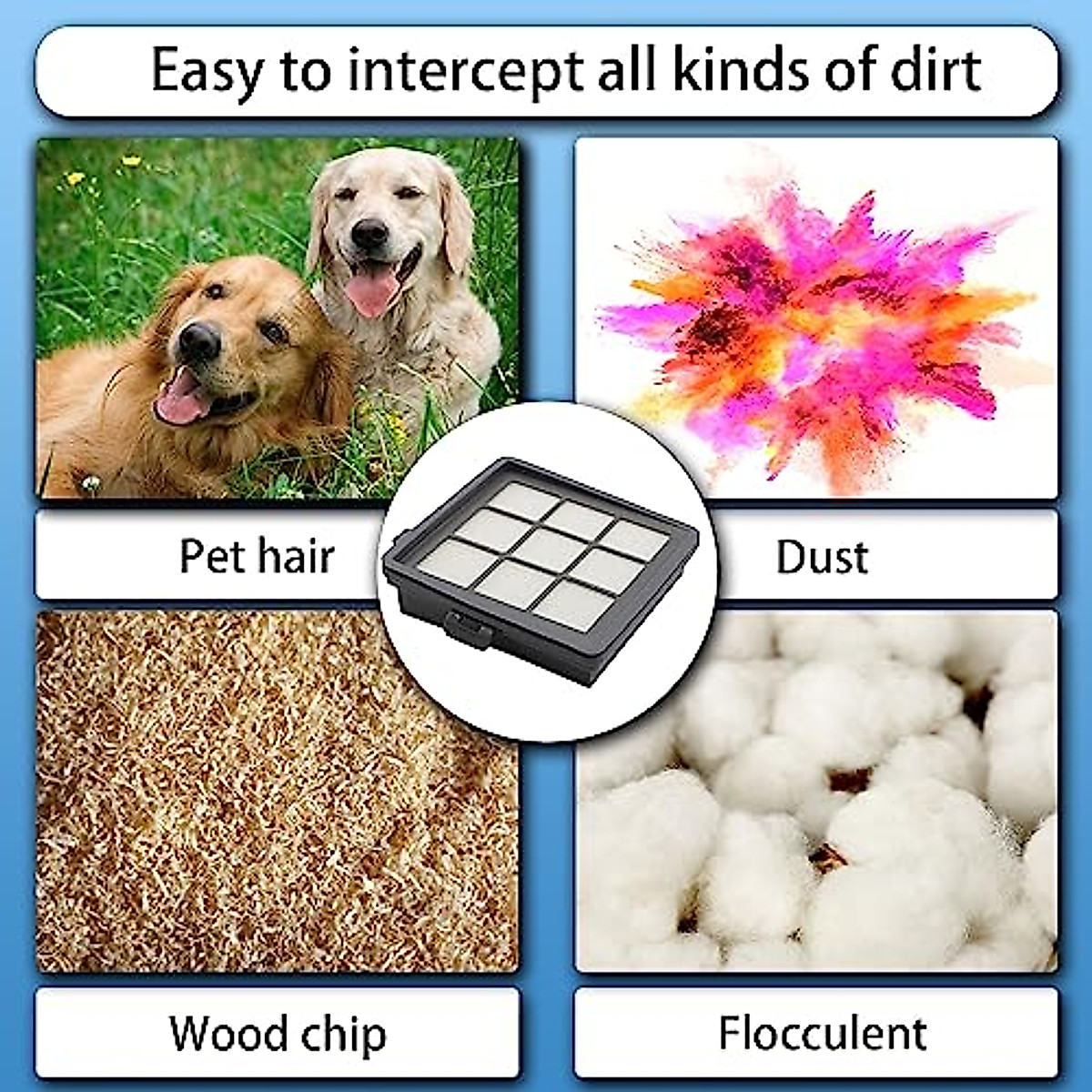 2 Pack 1602084 Filter Compatible with Bissell Hard Floor Expert Canister Vacuum Series 1154, 1154w, 1161, Compare to Part# 1602084