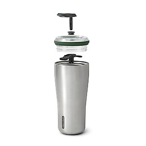BLACK + BLUM - Insulated Tumbler - 18/8 Stainless Steel Vacuum Insulated Travel Tumbler with Leak Proof, Lockable Lid - Keeps Hot for 6hrs, Cold for 8hrs, Olive - 600ml