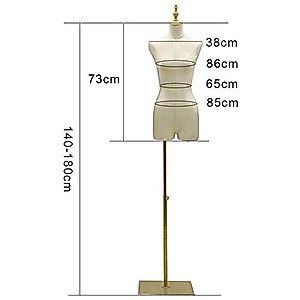 Mannequin Torso Mannequin Dress Form Torso Female Tailors Dummy Dressmakers Dummies Fashion Students Display Bust with Wood Arm Detachable Used for Apparel Jewelry Show (A Medium)