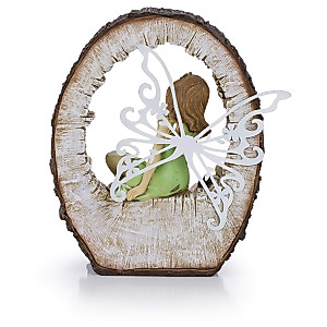 VP Home Woodland Garden Fairy Solar Powered Outdoor Decor Garden Light with LED Crackled Glass Globe Great Addition for Your Garden Solar Powered Light Garden Decorations Gifts for Outside Patio Lawn