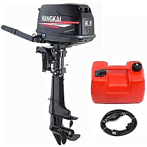 TFCFL 4-Stroke Boat Motor Heavy Duty 6.5HP Outboard Motor Boat Engine with Air Cooling System,Inflatable Fishing Boat Engine Short Shaft 123CC,5000-6000r/min