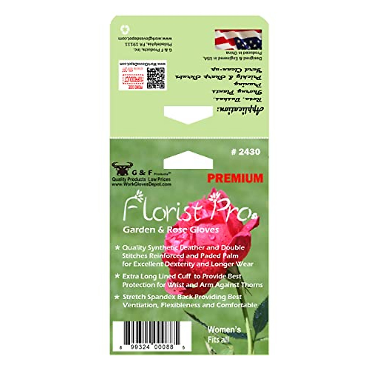 G & F Products 2430M Florist Pro Long Sleeve Rose gardening Gloves, Thorn Resistant Garden Gloves, Rose Pruning Gloves - Women fits all , Pink