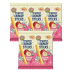 Earth's Best Organic Baby Food, Dissolvable Teething Food for Babies 6 Months and Older, Strawberry Banana Teething Snack, .56 oz Pack (Pack of 5)