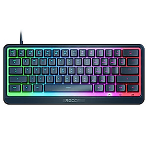 ROCCAT Magma Mini - 60% RGB Gaming Keyboard with 5 Programmable Lighting Zones, Membrane Key switches, Programmable Function Layers, Anti-Ghosting, & Spill Resistance - Black