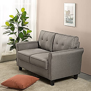 ZINUS Sayan Loveseat Sofa / Easy, Tool-Free Assembly, Sand Grey