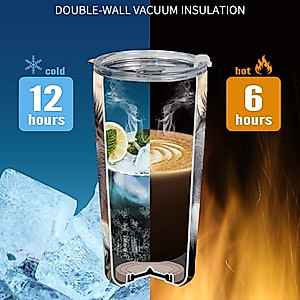 QWEUIOP 20oz Insulated Travel Coffee Mug Two Funny Donkeys Stainless Steel Tumbler with Lid Double Wall Vacuum Coffee Cup For Hot and Cold Drinks13957