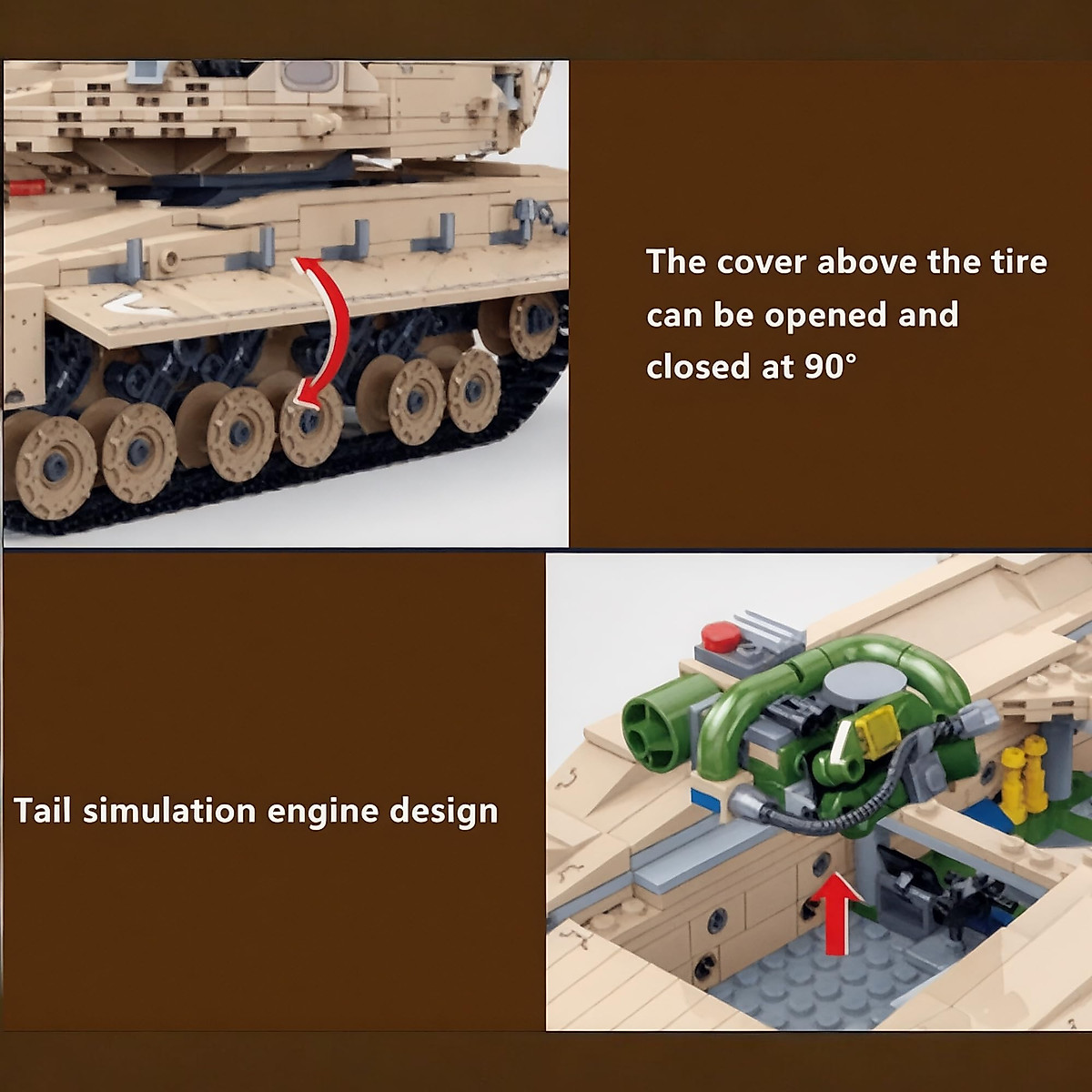 General Jim's Israeli Merkava MK 4M Main Battle Tank Building Block Set – 1,540 Pieces – Detailed Medium Tank Model Compatible with Major Brands