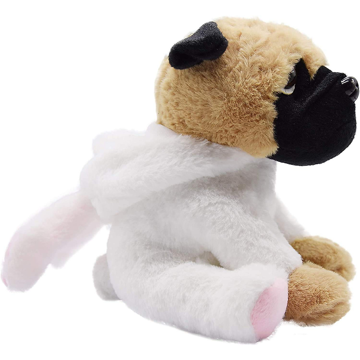 CASAGOOD Pug Dog Stuffed Animal in White Bunny Rabbit Costume Adorable Plushies Pug Wearing Bunny Rabbit Outfit Plush Toys as Great Gift for Kids Stuffed Puppy Animals 12 Inch