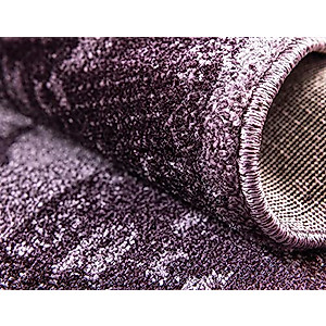 Unique Loom La Jolla Collection Farmhouse, Contemporary, Botanical, Traditional, Vintage Area Rug, 10 x 13 ft, Violet/Dark Purple