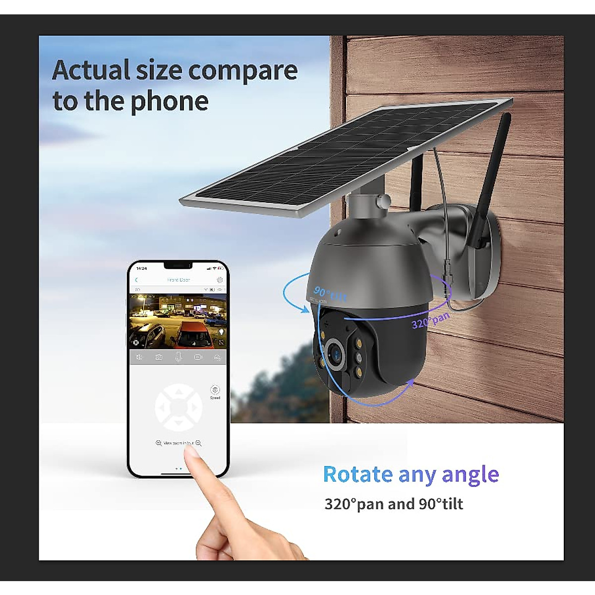 SOLIOM S600 3G/4G LTE Outdoor Solar Powered Cellular Security Camera Wireless,Pan Tilt 360°View Spotlight,1080p Night Vision,2 Way Talk,PIR Motion Sensor,No WiFi,US Version