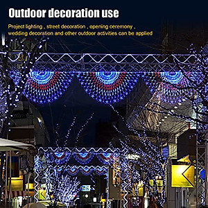 family LED American Christmas Lights Pleated American Flag Lights 4 x 2 Feet Patriot Decorations Holiday, Garden, Indoor and Outdoor Waterproof Flag Lights （2Pack） Fourth of July Decorations