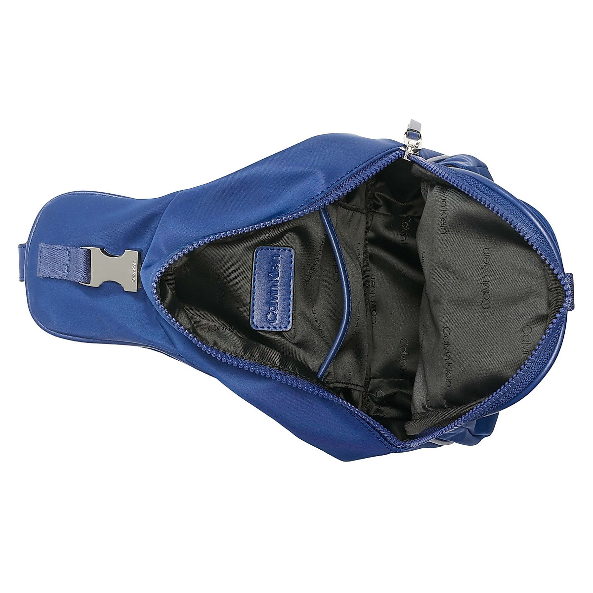 Calvin Klein Shay Organizational Sling Backpack, Black/Silver,One Size