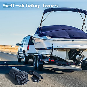 Frienda 2 Pieces 4 Pin to 7 Pin Adapter Trailer Light Plug Adapter 7 Pin Round to 4 Pin 5 Pin Flat Blade Trailer Weatherproof Car RV Boat Truck Adapter Plug