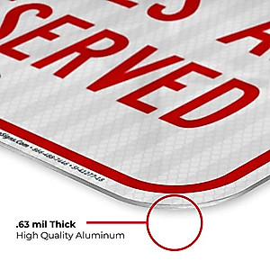 All Numbered Parking Spaces Reserved Sign, 12x18 Inches, 3M EGP Reflective .063 Aluminum, Fade Resistant, Easy Mounting, Indoor/Outdoor Use, Made in USA by Sigo Signs