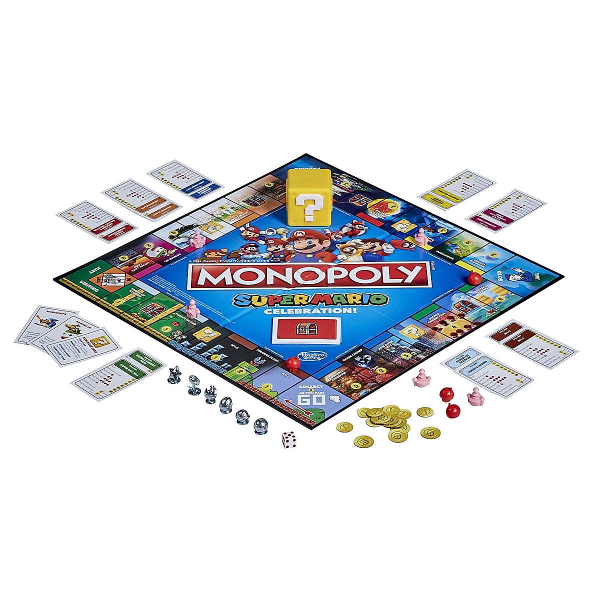 Monopoly Super Mario Celebration Edition Board Game for Super Mario Fans for 4 Players Ages 8 and Up, with Video Game Sound Effects