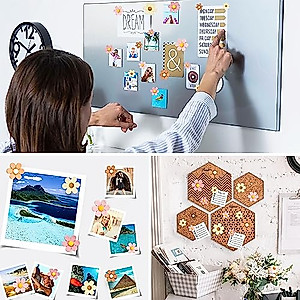 Lukinuo Cute Flower Fridge Magnets 20PCS Mini Daisy Refrigerator Magnet Colorful Flower Fridge Magnets for Locker Whiteboard Refrigerator Office Photo Cabinet Bulletin Board