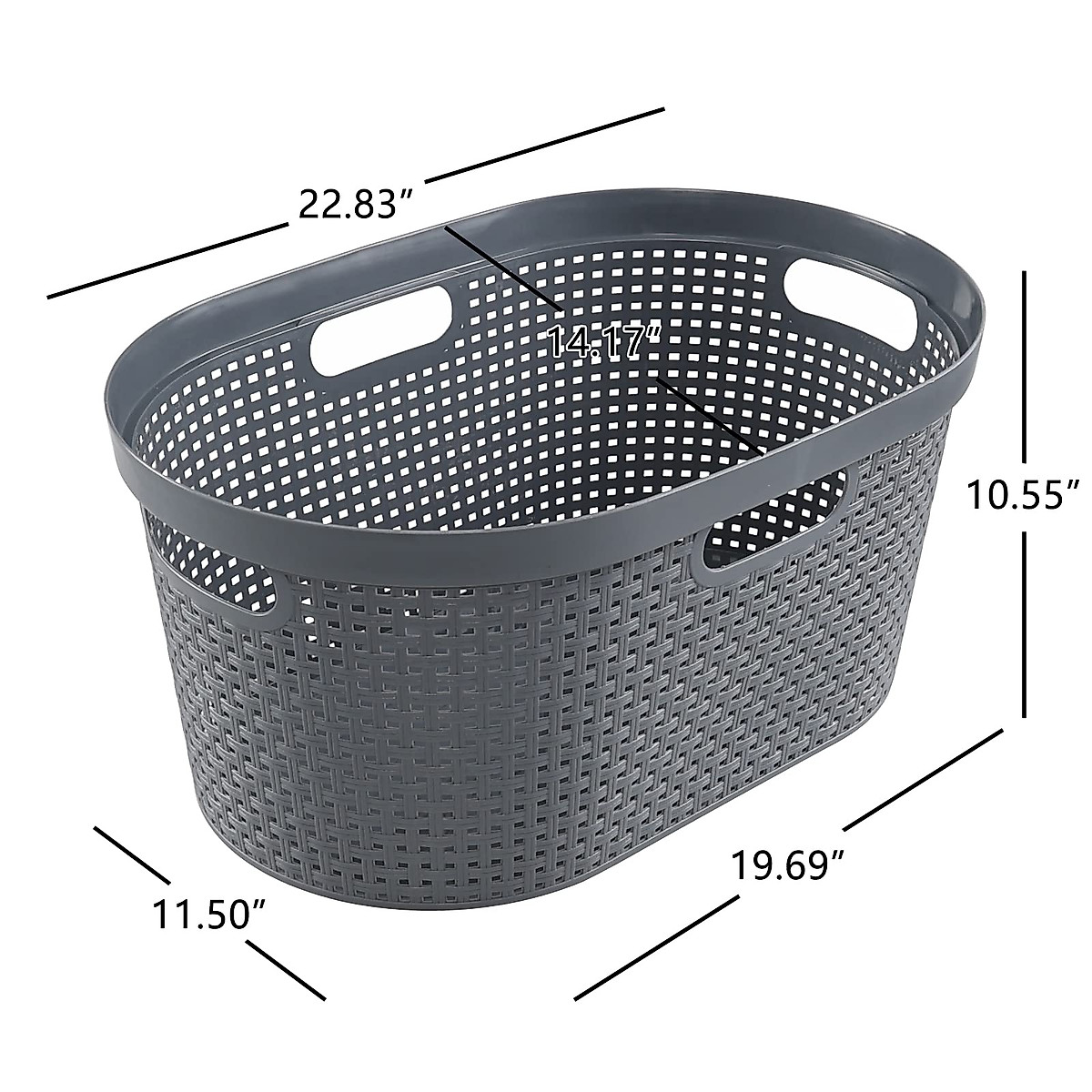 Saedy 4 Packs Plastic Laundry Clothes Baskets, 40L, Large Laundry Hamper with Cutout Handle