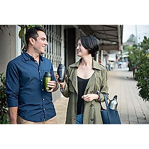 Cheeki Travel Coffee Mug, Insulated Stainless Steel Cup(350 ml/12 oz); Thermal Traveler Coffee Cup w/Pop-Up Lid, BPA-Free Spill-Proof Metal Coffee Tumbler, Reusable Portable Hot and Cold Flask