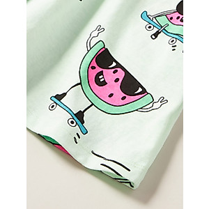 Amazon Essentials Toddler Girls' Knit Short-Sleeve Cinch-Waist Dresses (Previously Spotted Zebra), Pack of 2, Pink Watermelon, 4T