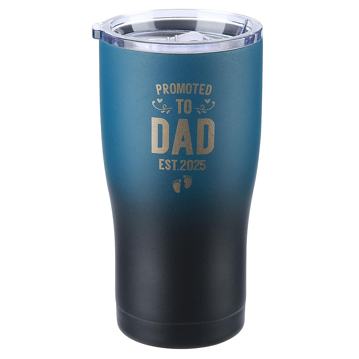 NUI LIVING Promoted to Dad Est 2025 Tumbler - New Dad Gifts Ideas - First Time Dad - Dad to Be - Daddy w/Newborn - Dads to be Present - Expecting Father Presents (Midnight)