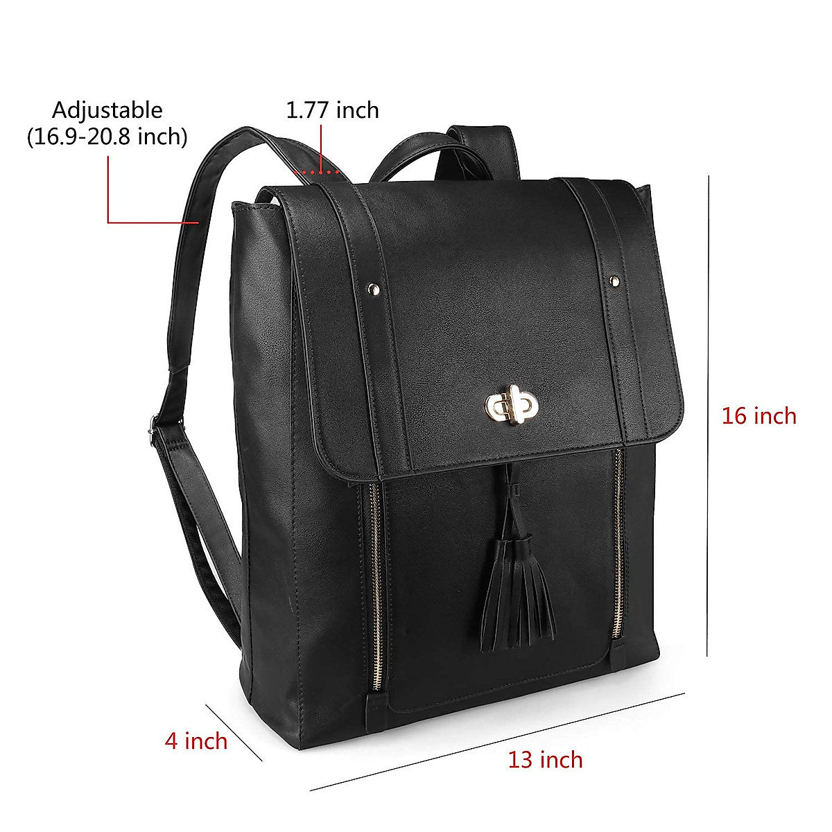 ESTARER Women PU Backpack 15.6inch Laptop Vintage College School Rucksack Bag