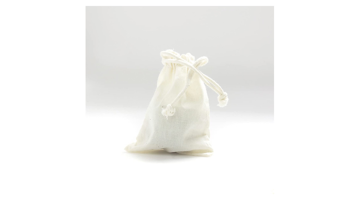 Knitial Natural Cotton Muslin Drawstring Bags - 3x4 Inches Pack of 25