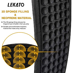 LEKATO Guitar Straps for Electric Guitar Bass, 3.5" Wide Padded Guitar Strap Neoprene Pad with 3D Sponge Filling Bass Guitar Straps Adjustable Length from 45" to 55" with Strap Locks, Picks