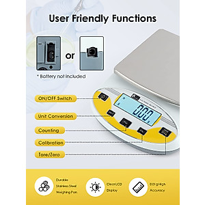 CGOLDENWALL Precision Lab Scale 5000gX0.01g Analytical Electronic Balance Digital Laboratory Scale Precision Jewelry Scales Kitchen Weighing Electronic Scales 0.01g Calibrated 110V (5000g, 0.01g)