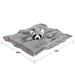 Apricot Lamb Stuffed Animals Raccoon Security Blanket Infant Nursery Character Blanket Luxury Snuggler Plush Baby Lovey(Raccoon, 13 Inches)