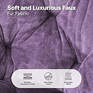 SFIHOME Foldable Oversized Moon Chair, Large Soft Lazy Cozy Comfortable Faux Fur Round Saucer Moon Chair for Teens and Adults, Purple