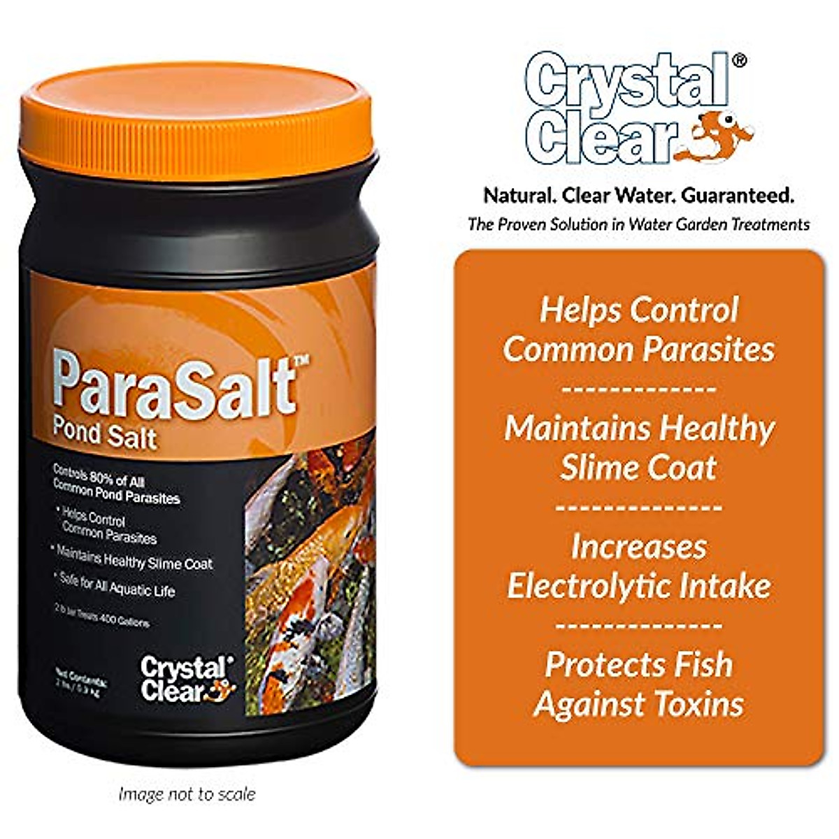 CrystalClear ParaSalt - Pond Salt for Koi & Goldfish - 20 Pounds Treats Up to 4,000 Gallons