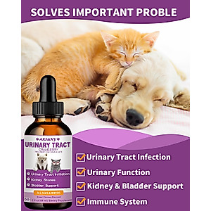 Cat & Dog Urinary Tract Infection Treatment | 60ML Support Bladder, Kidney & Incontinence | Cranberry Supplement for Cats & Dogs | Dog UTI | Cat UTI | Cat & Dog Kidney Support | Chicken Flavor
