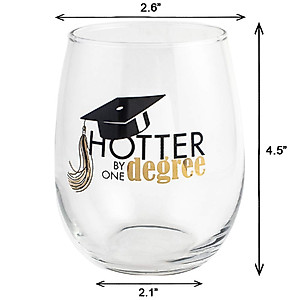 Hotter by One Degree Stemless Graduation Wine Glass, 15 oz