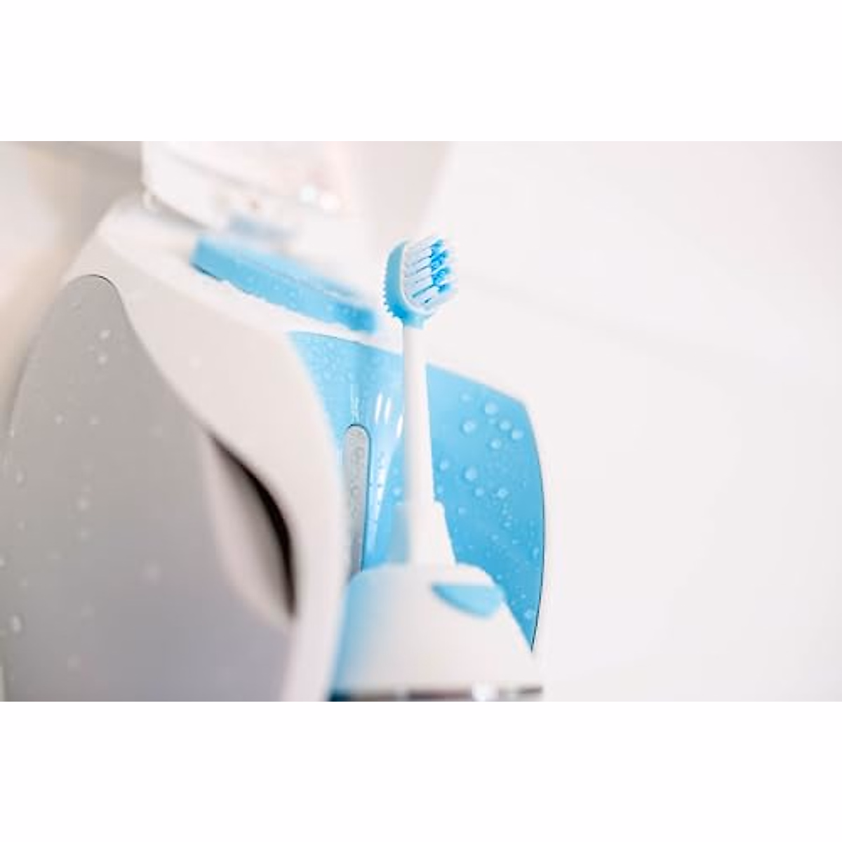 Tooth Shower Water Flossing Single Head Toothbrush, ToothShower Replacement Toothbrush Heads and Flossing Accessories, Oral Irrigator for Teeth, Braces, Ortho Bars, Implants (Blue)