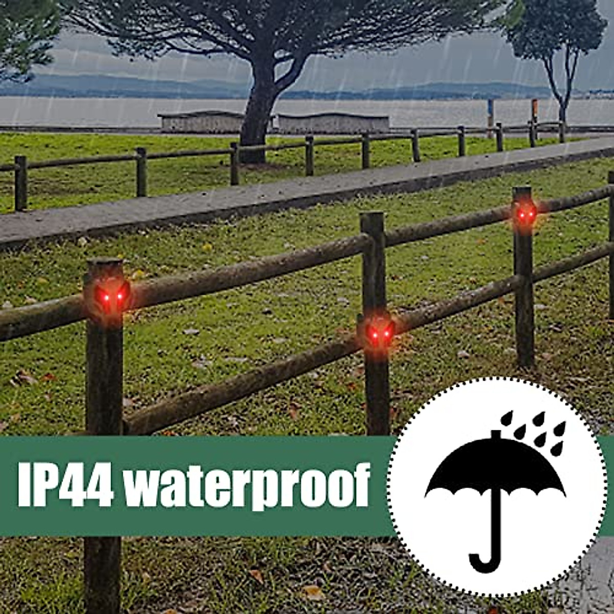 Solar Animal Repellent, Animal Repeller to Keep Skunk, Deer, Raccoon, Coyote, Fox Away from Garden Yard Farm Chicken Coop, 2Pack Deer Repellent Devices