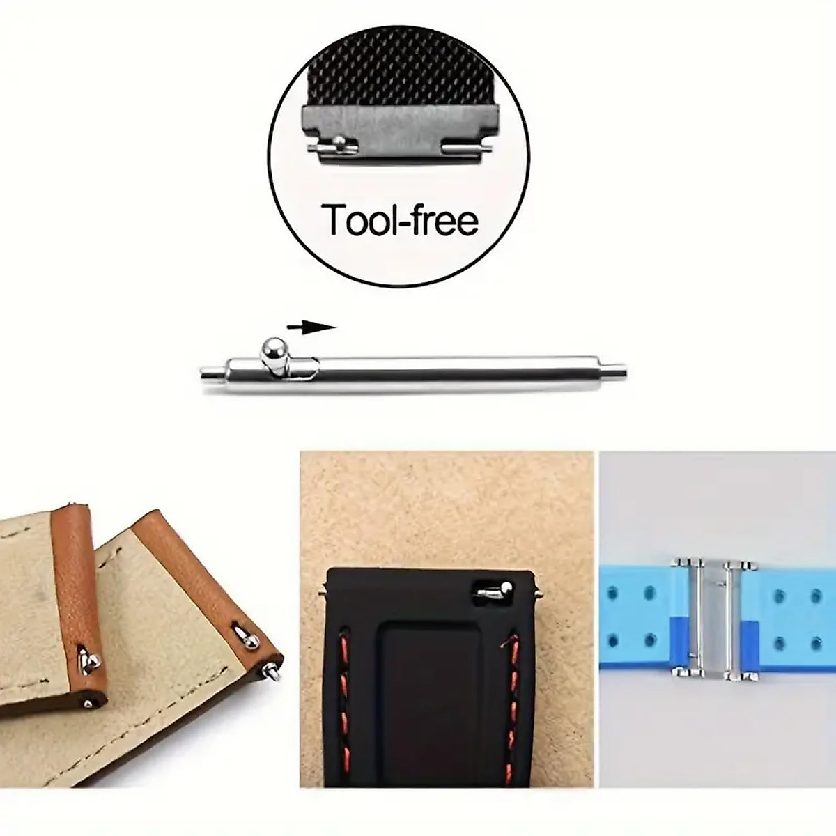 Olytop for 22mm Quick Release Spring Bars Watch Pins - 6PCS Stainless Steel Watch Replacement Band Pins 22mm Strap Link Pins Diameter 1.5mm + Spring Bar Tool (22mm)