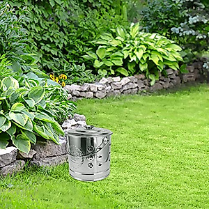 GANAZONO Portable Litter Box 1 Set Metal Garden Incinerator Burn Stainless Steel Burning Leaves Furnace Burning Bin for Money Waste Garden Leaves Metal Bucket