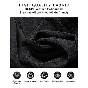 Blooming Jelly Womens High Waisted Running Shorts Athletic Workout Shorts Quick Dry Pants with Zipper Pocket (M,Black)