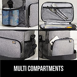 Gorilla Grip Leakproof Lunch Bag for Women, Men, Kids School, Work, Insulated, Keep Meals Warm Drinks Cold, Pack Girls Boys Lunches, Snacks, Lightweight Food Tote, Picnic Box, 8 Liter, Light Gray