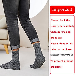 EXCELLENT THERMAL Wool Socks Mens, Winter Thermal Socks for Men, Soft Crew Hiking Socks Warm Mens Socks fit US 7-13(5 Pairs)