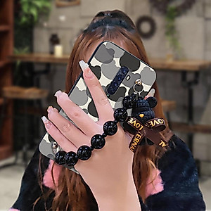 Lulumi-Phone Case for Oppo Reno2, Anti-Knock Protective case Waterproof Phone case Silicone Dirt-Resistant Skin-Friendly Feel Cartoon Black Pearl Pendant Simplicity Cute Soft case