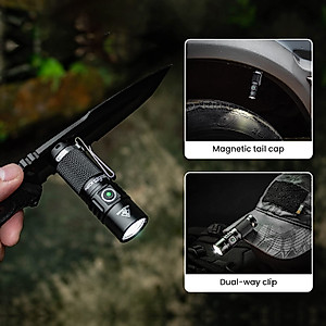 sofirn Mini Flashlight, SC21 Pro 1100 High Lumen with Upgraded Anduril UI, Small Pocket EDC Light with Super Bright 90 High CRI LH351D LED, USBC Rechargeable