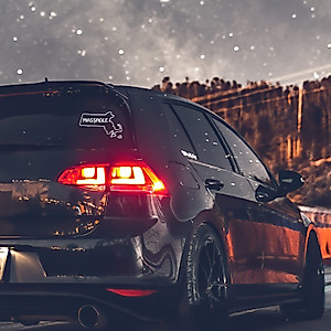 Masshole Massachusetts Sticker Decal Notebook Car Laptop 8" (White)