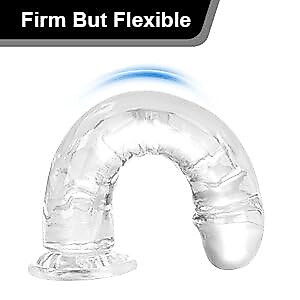 Realistic Dildos Feels Like Skin, 8.3 Inch Dildos with Strong Suction Cup for Hands-Free Play, Adult Sex Toys for Women Lifelike Huge Clear Dildo for Beginners Body-Safe Material